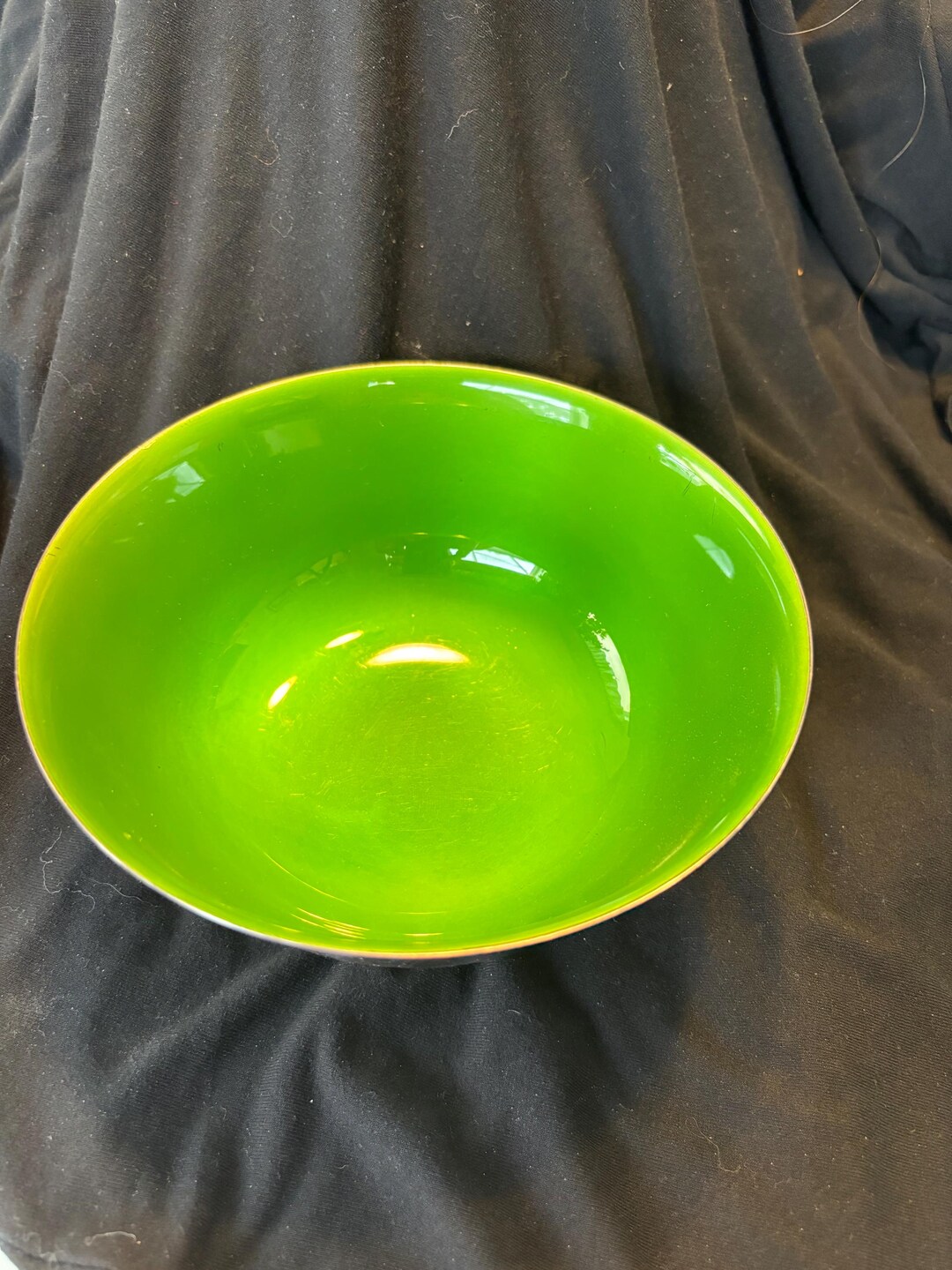 Reed & Barton Silver Plate Green Enamel Bowl - Etsy