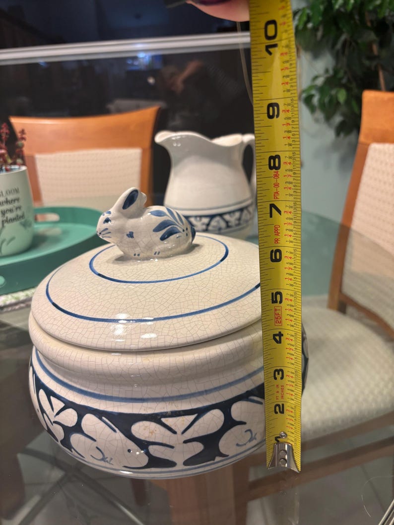 Dedham Pottery the Potting Shed Round Dish With Lid - Etsy