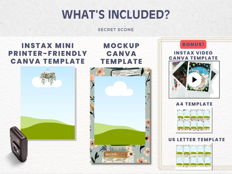 Cottagecore Digital Frames | Memory Keeping Instax Frame Templates ...