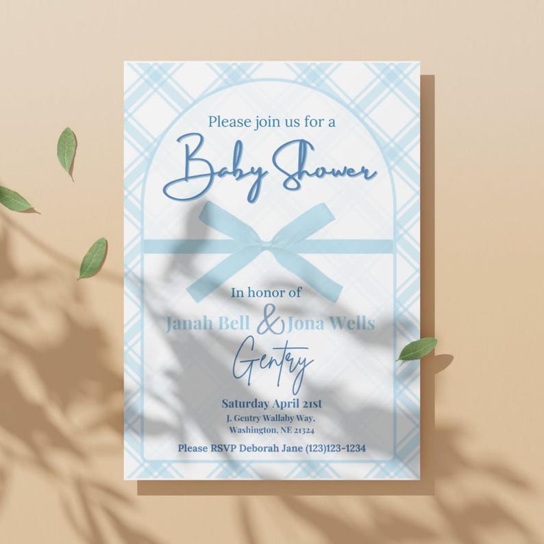 Blue Baby Shower Invitation - Etsy