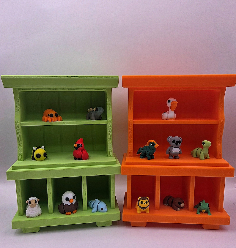 3D Printed Book Nook Hutch | Miniature Animal Display Shelf ...