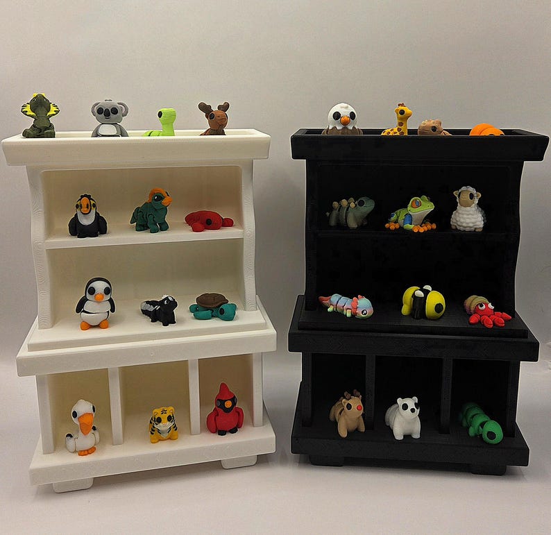 3D Printed Book Nook Hutch | Miniature Animal Display Shelf ...