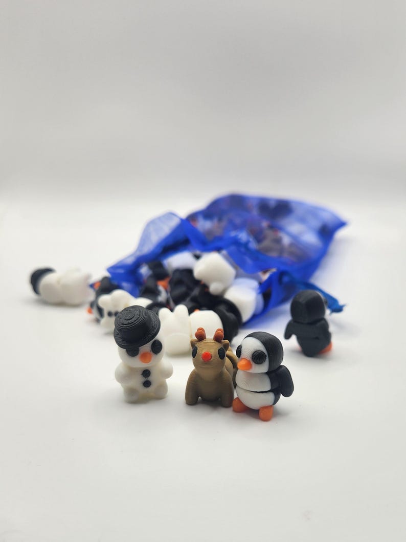 Snowmen, Penguins and Reindeer Minis | 3D Printed | Articulated Flexi ...