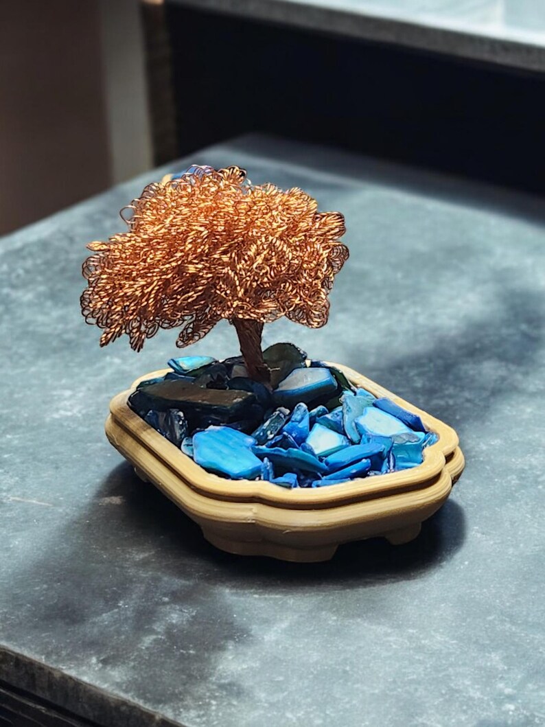 Copper Tree Sculpture Art Handcrafted Bonsai Art 3d Printed Planter ...