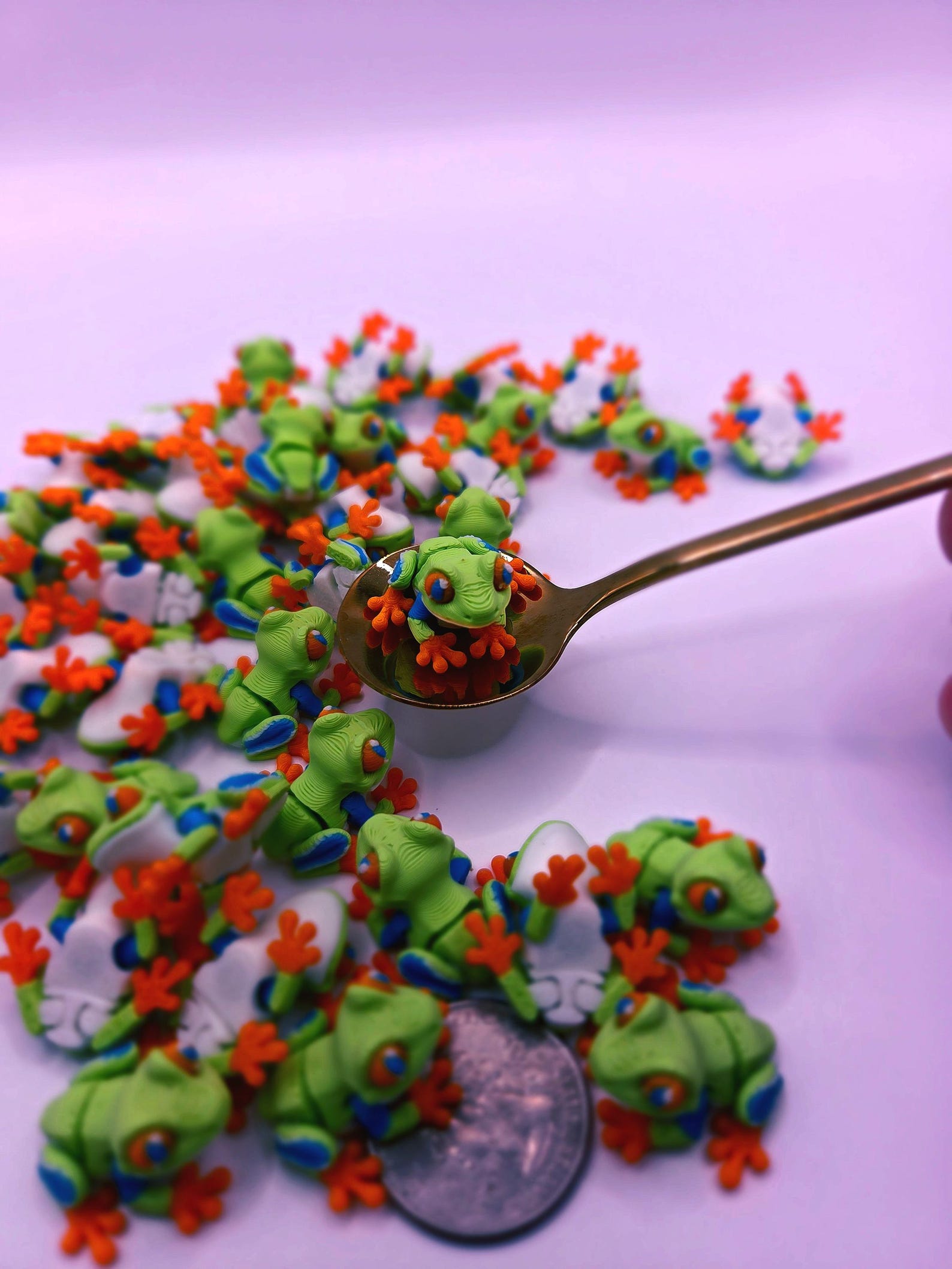 Frogs | 3D Printed | Flexi Tree Frog Fidget Toy | Poseable Pocket Pal ...
