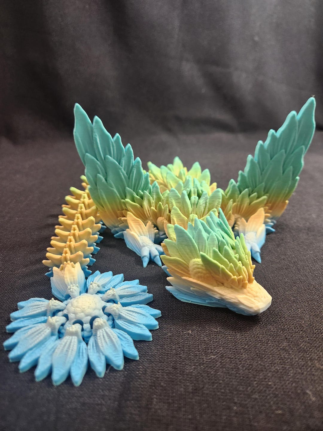 Sunflower Dragon 3d Printed Dragon Dragon Sculpture Nature/matte Dragon ...