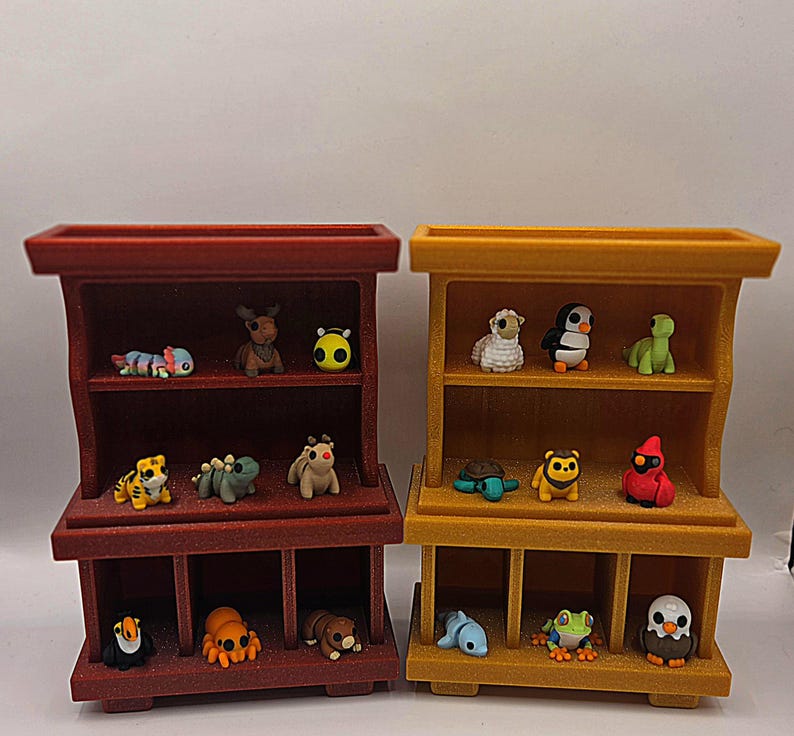 3D Printed Book Nook Hutch | Miniature Animal Display Shelf ...