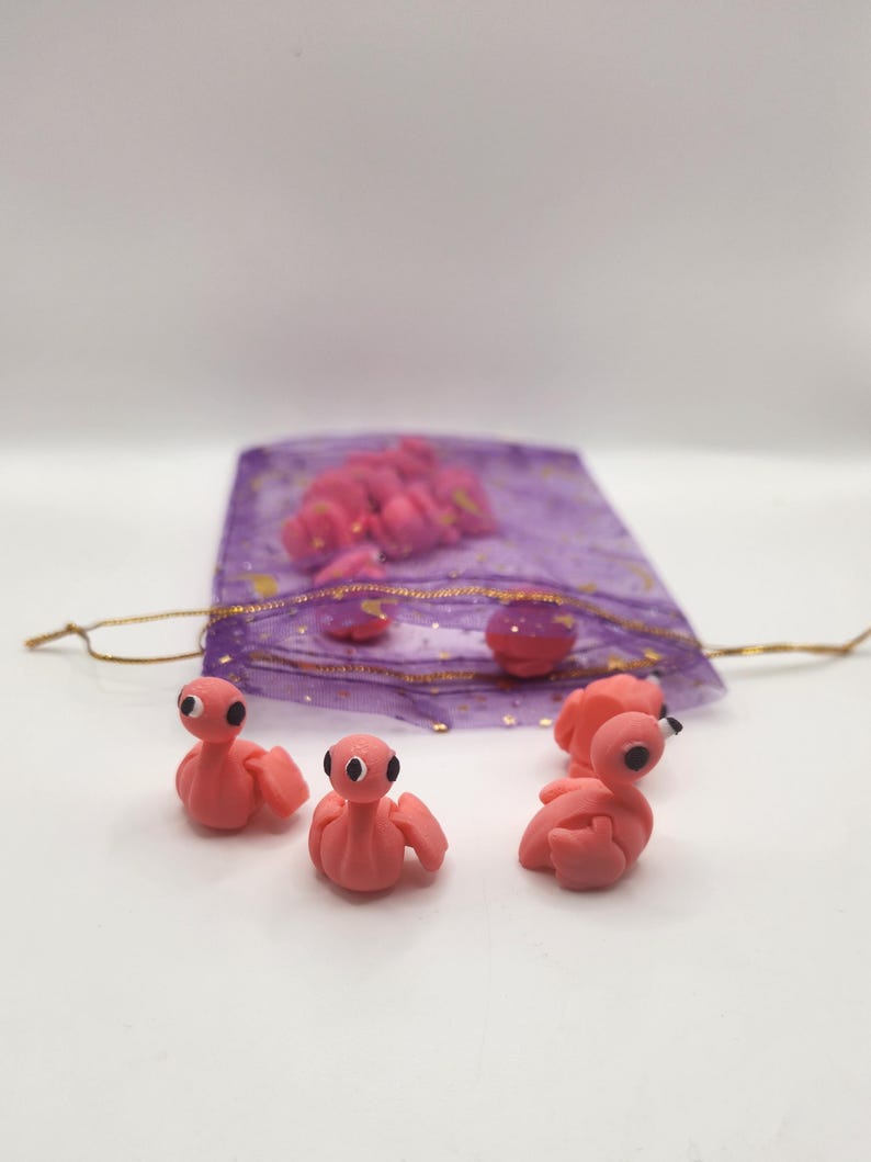 Flamingo | 3D Printed | Articulated Flexi Bundle | Cute 1 - Inch Mini ...