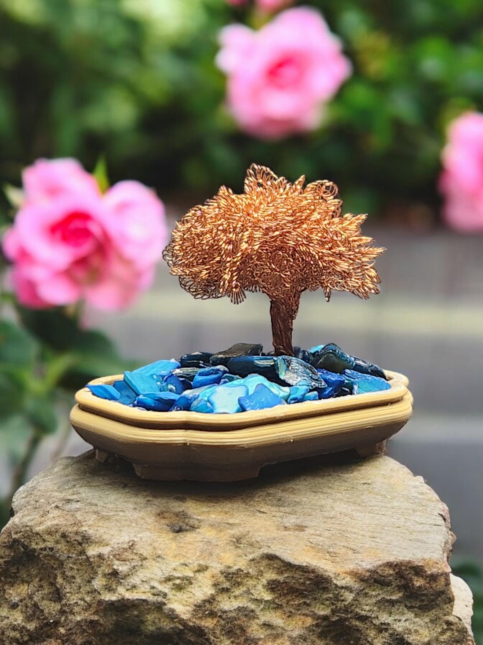 Copper Tree Sculpture Art Handcrafted Bonsai Art 3d Printed Planter ...