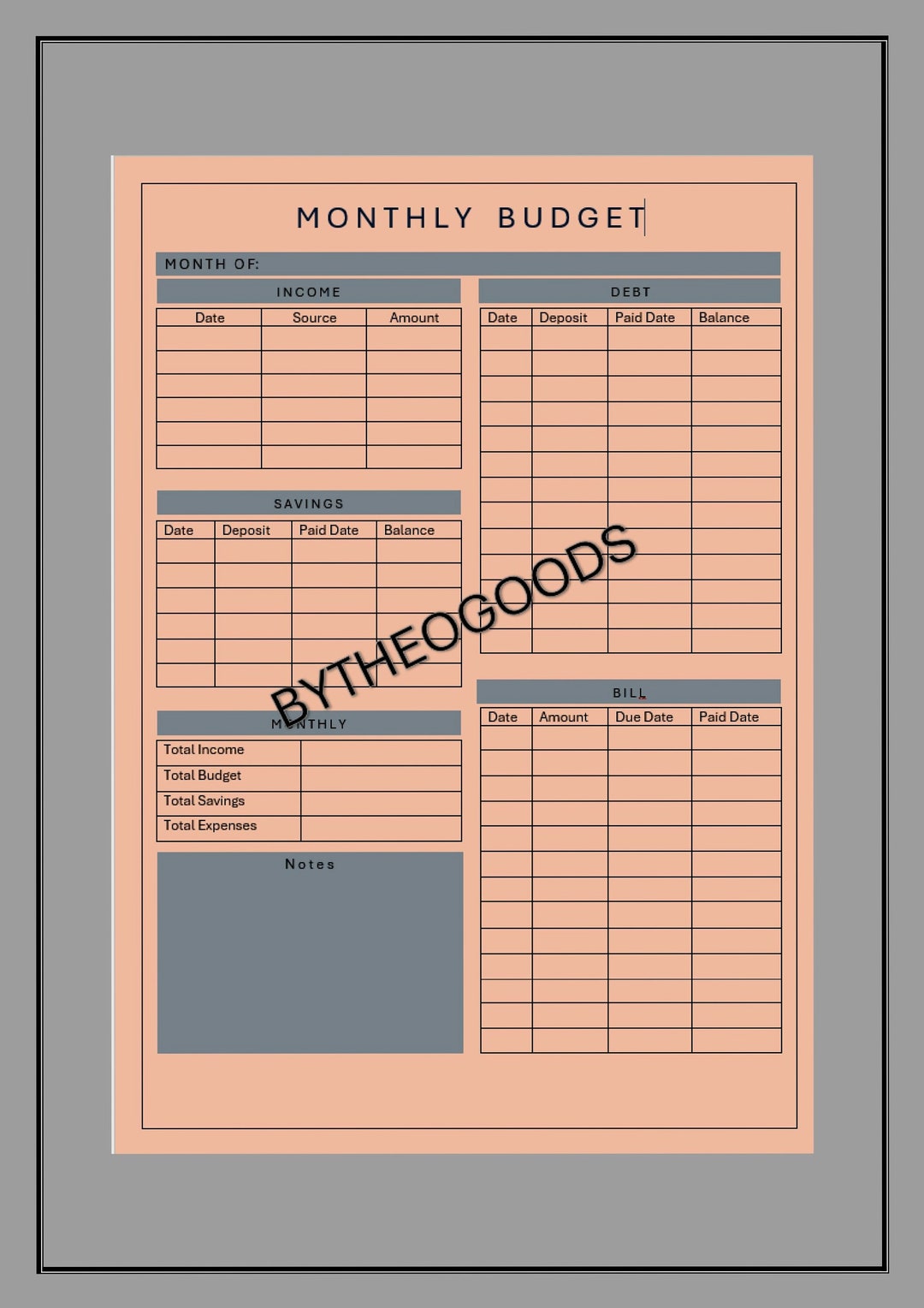 Ultimate Easy Monthly Budget Template Easy Digital Copy to Track Your ...