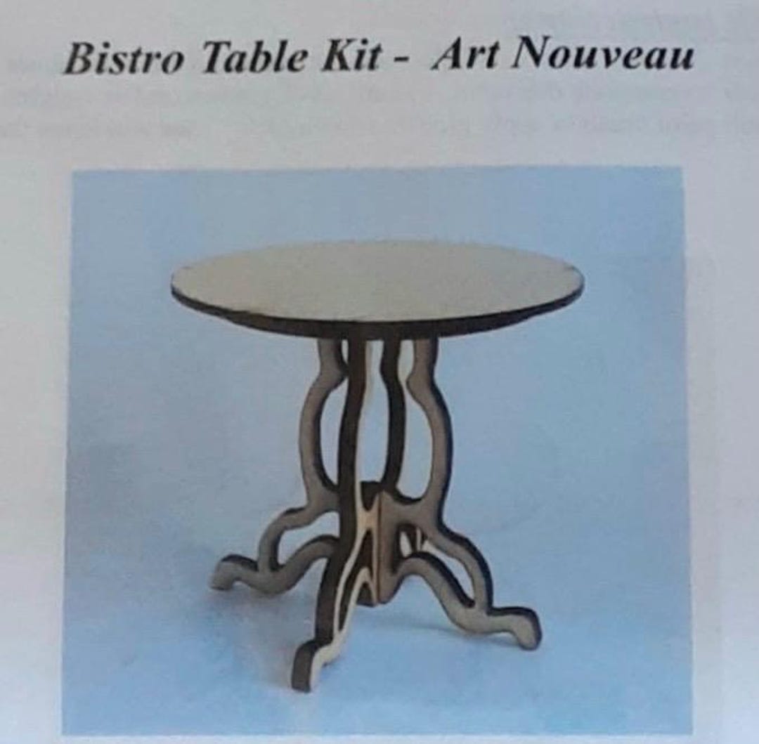 1:12 Scale Miniature Round Table Kit Art Nouveau 4 Table. Precut Birch ...