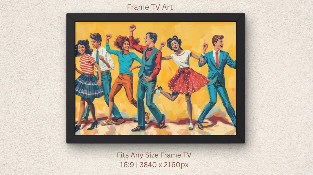 Groovy Retro TV Frame Art – 60s Mod Pop Art Print, Colorful Mid Century ...