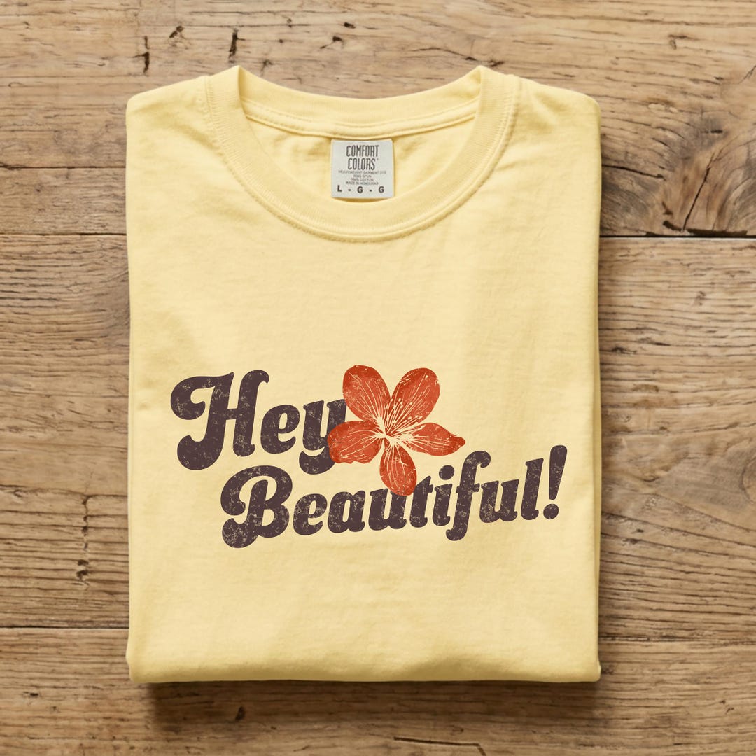 Hey Beautiful Retro Style Shirt, Comfort Colors T-shirt - Etsy