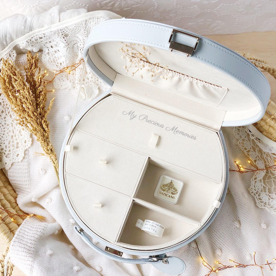 Grey Keepsake Box With Compartment Tray, Personalized Newborn Memory ...