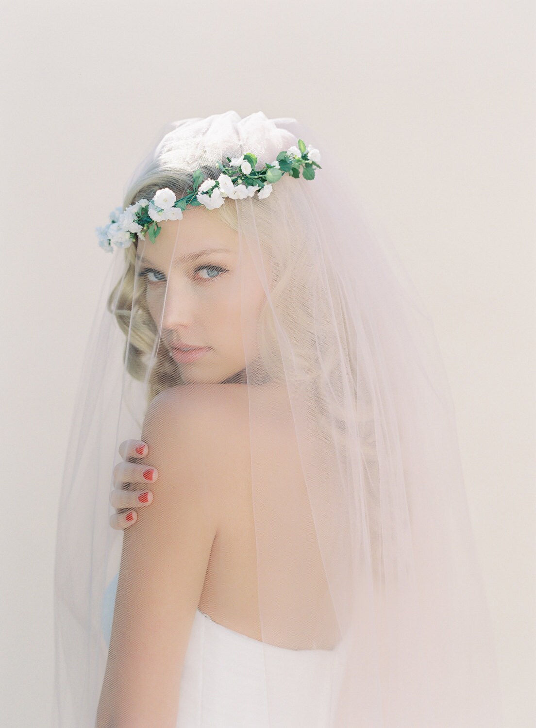 Little Something-Simple Wedding Veil-Chapel Length Veil-Ivory | Etsy