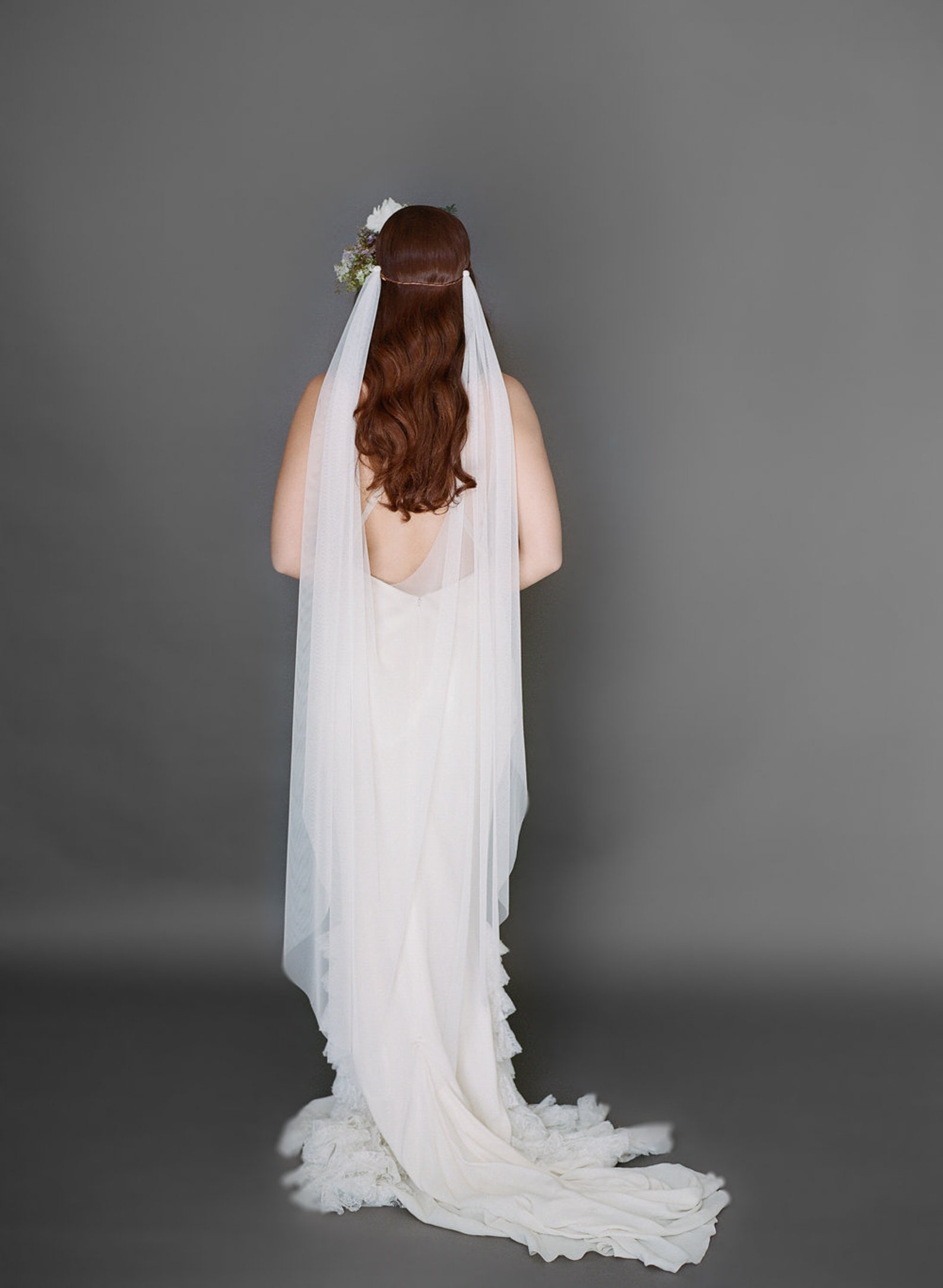 English Net Swoop Veil-drape Veil-bohemian Headpiece-1920s Headpiece ...