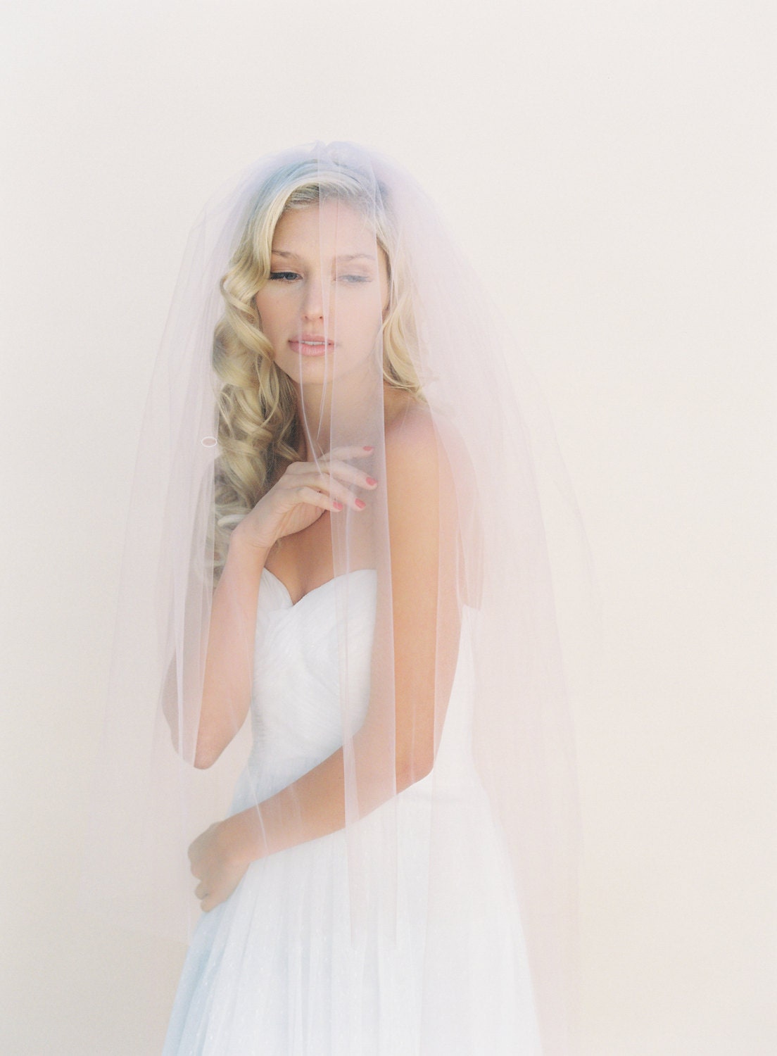 Little Something-Simple Wedding Veil-Chapel Length Veil-Ivory | Etsy