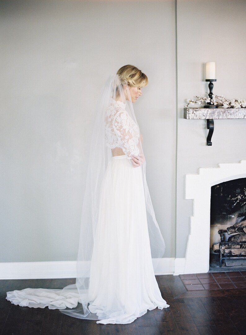 Simple Wedding Veil-little Something Veil-soft Wedding Veil-chapel ...