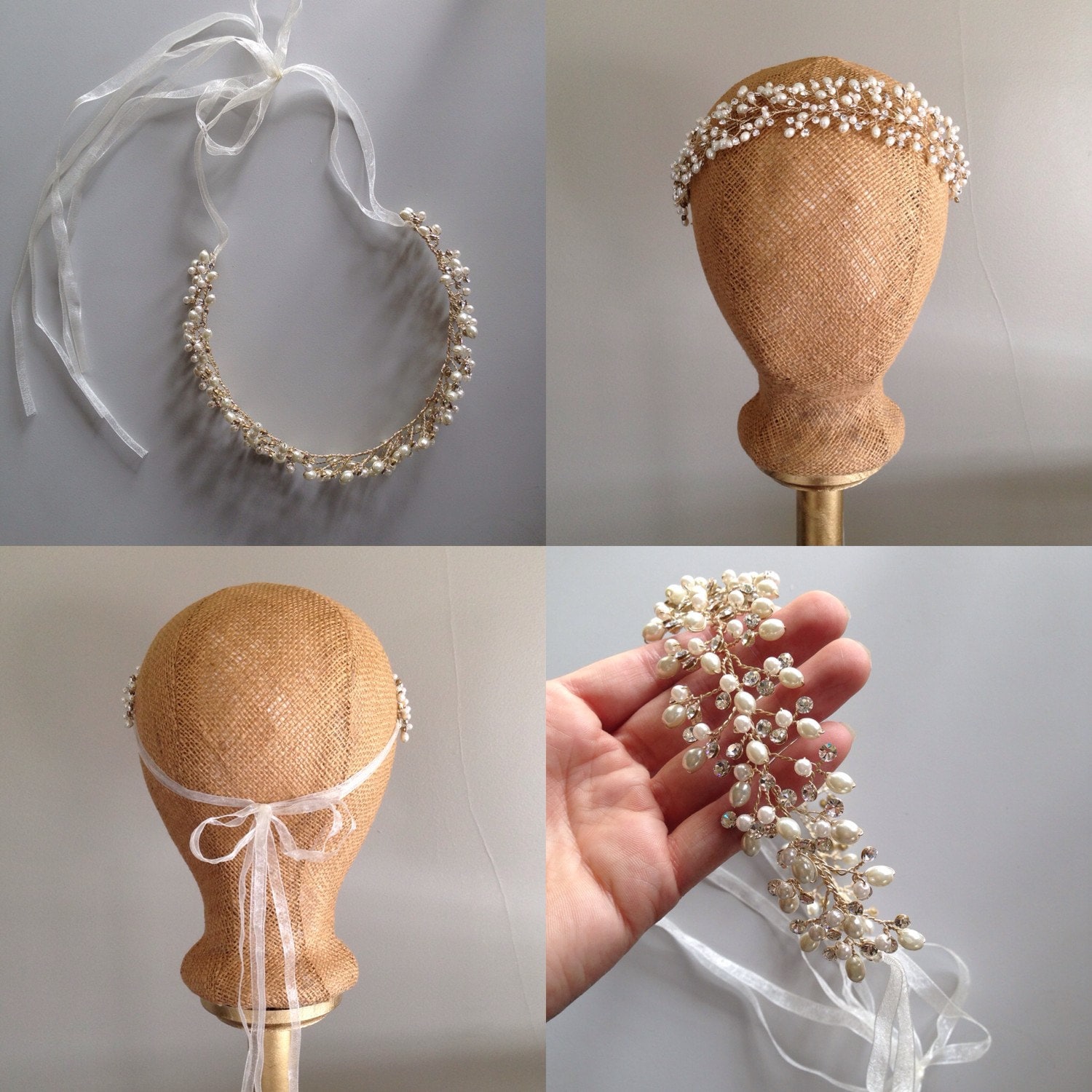 Bohemian Crown Halo Crown 1920s Headpiece Gold Hair Tiara - Etsy