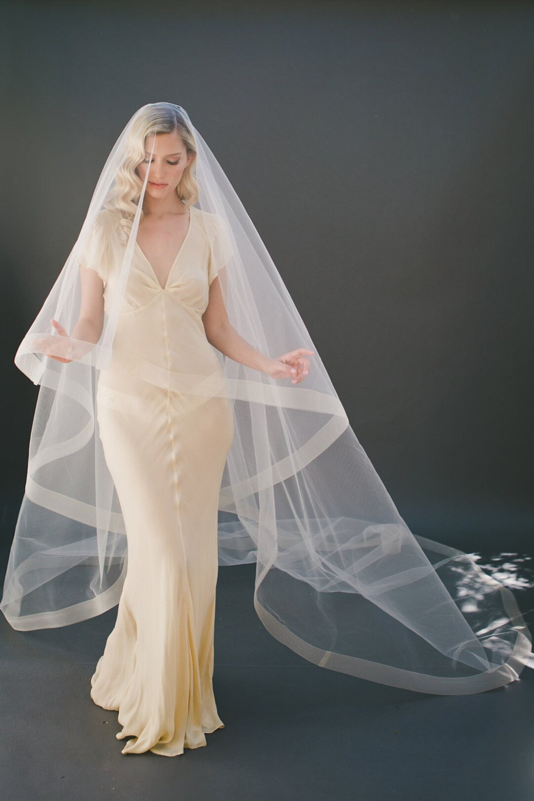 Horsehair Veil, Ivory Drop Veil, Drop Veil, Cathedral Veil, Ivory ...