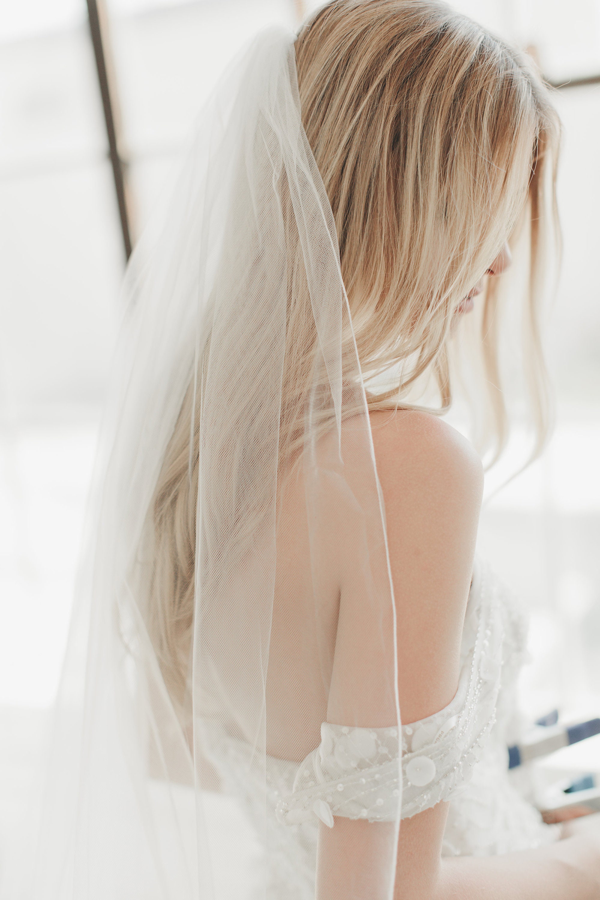 Simple Wedding Veil, Fingertip Length Veil, Wedding Veil, Bridal Veil ...