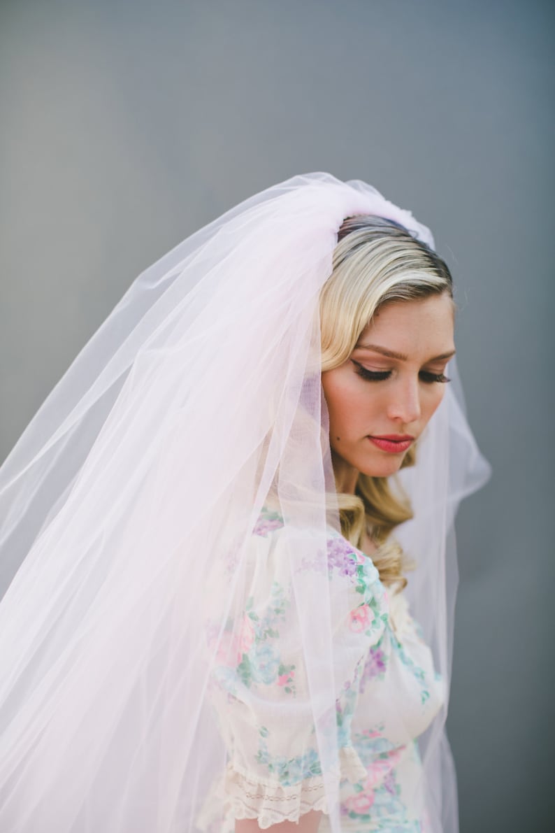Little Something-pink Tulle | Custom Veil by Veiled Beauty | Soft Tulle ...