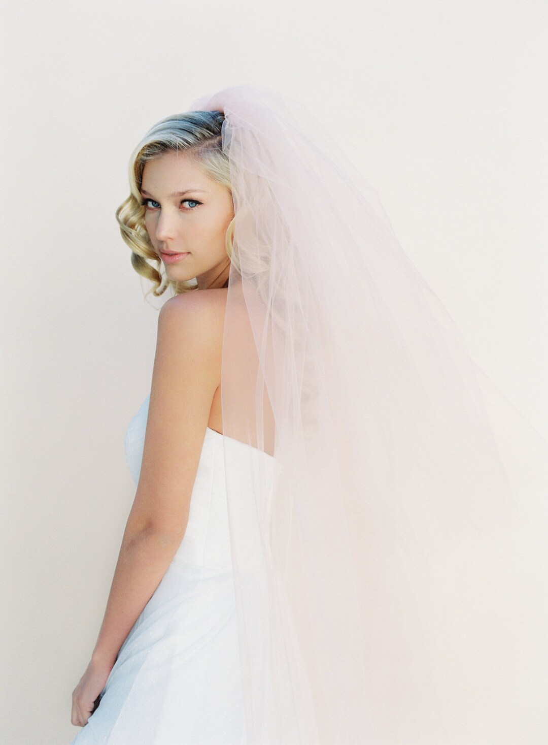 Little Something-simple Wedding Veil-chapel Length Veil-ivory Simple ...