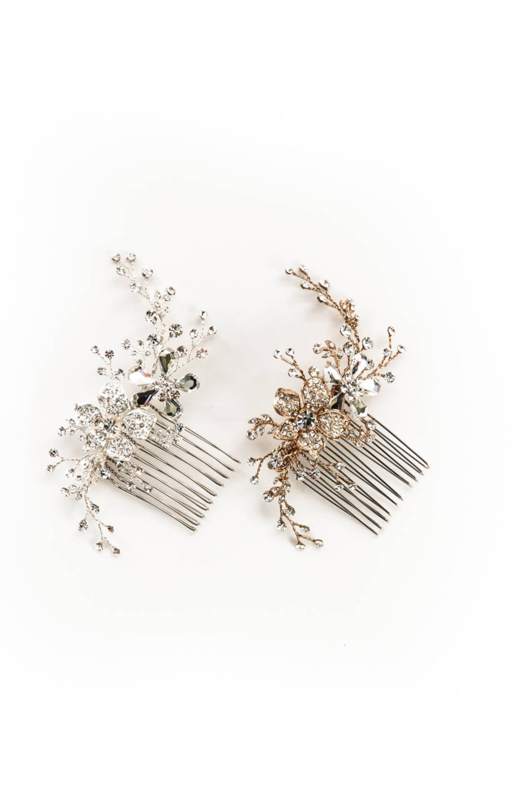 Gold Leaf Hair Comb, Boho Hair Clip, Rhinestone Hair Vine, Wedding Hair ...