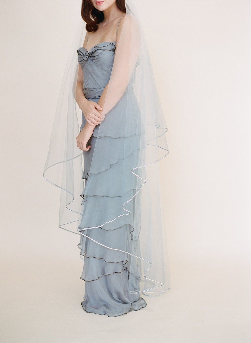 Blue Ombre Veil-custom Veil by Veiled Beauty-soutache Cord-dropveil ...