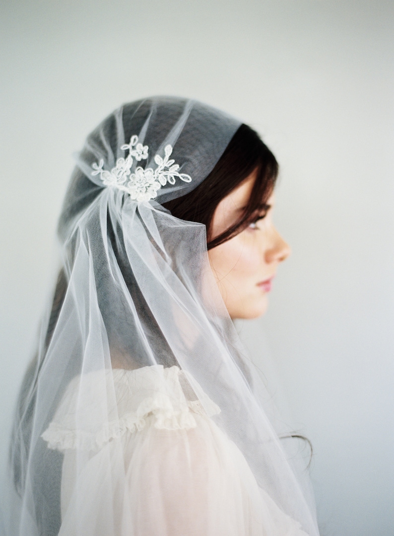 Juliet Cap Veil-lace Juliet Cap Veil-1920s Bride-lace Wedding Veil ...