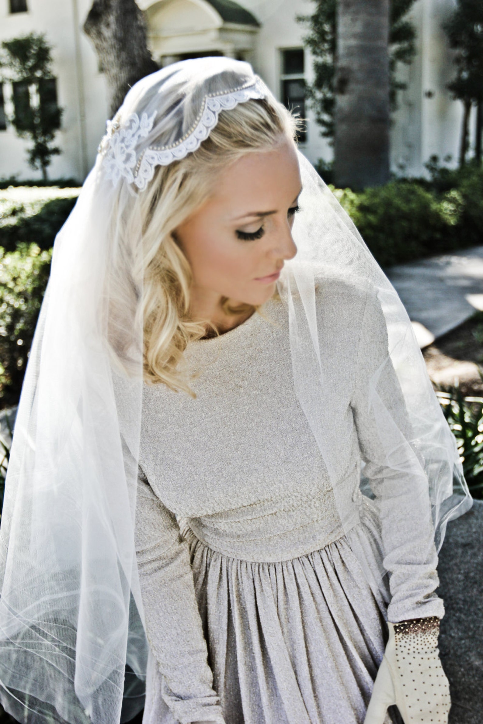 Juliet Cap Veil|custom Veil by Veiled Beauty|scalloped Lace Trim-soft ...