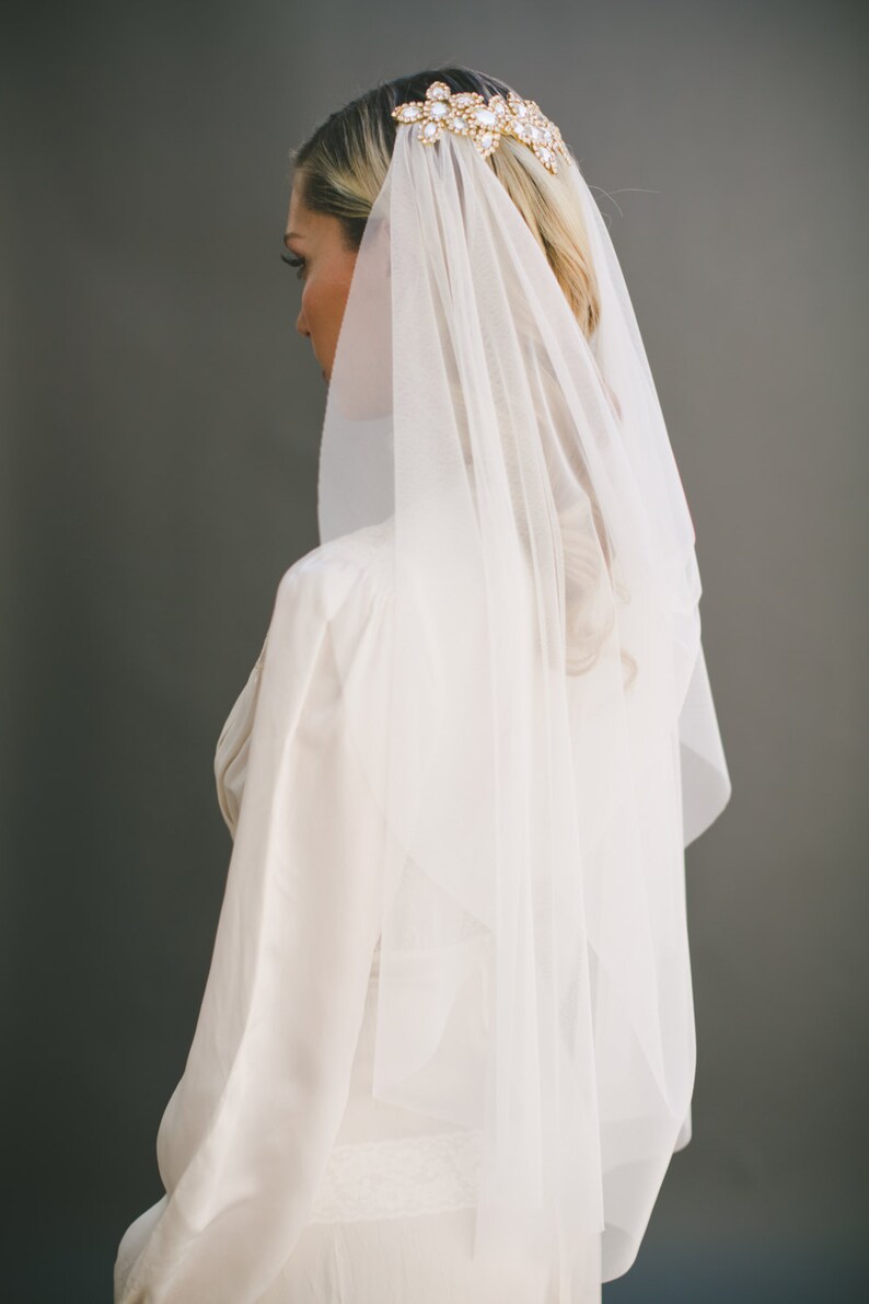 English Net Veil Draped Veil Wedding Veil Bridal Veil Gold | Etsy