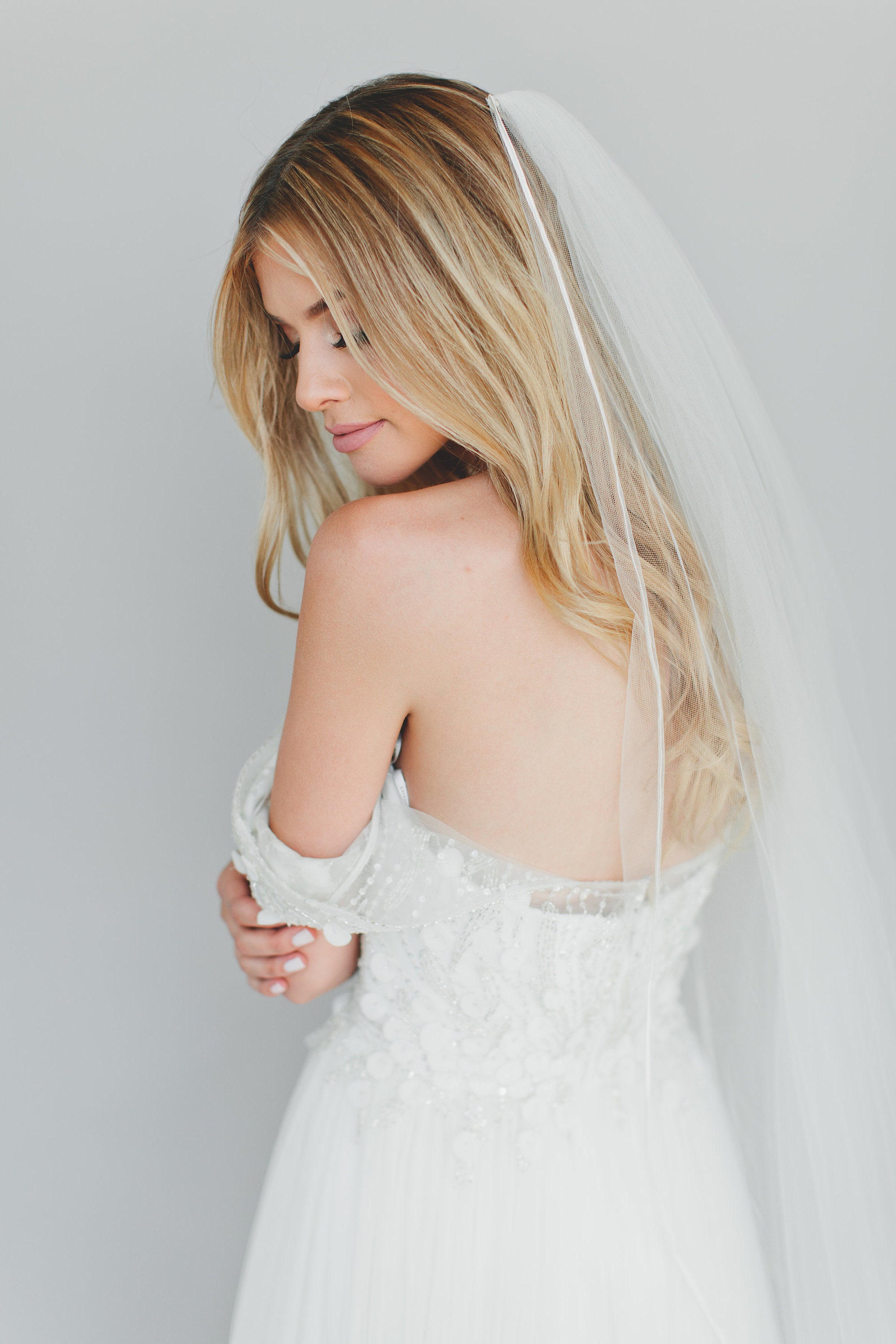 Simple Wedding Veil, Fingertip Length Veil, Wedding Veil, Bridal Veil ...