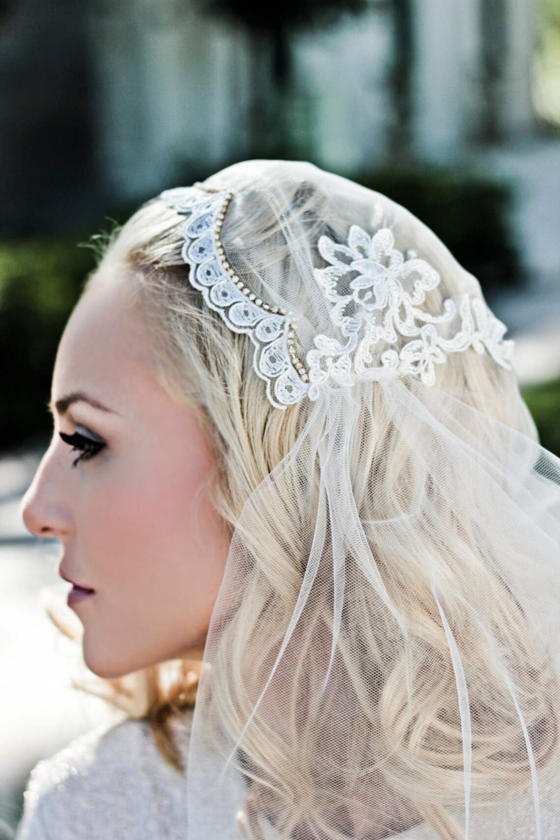 Juliet Cap Veil|custom Veil by Veiled Beauty|scalloped Lace Trim-soft ...