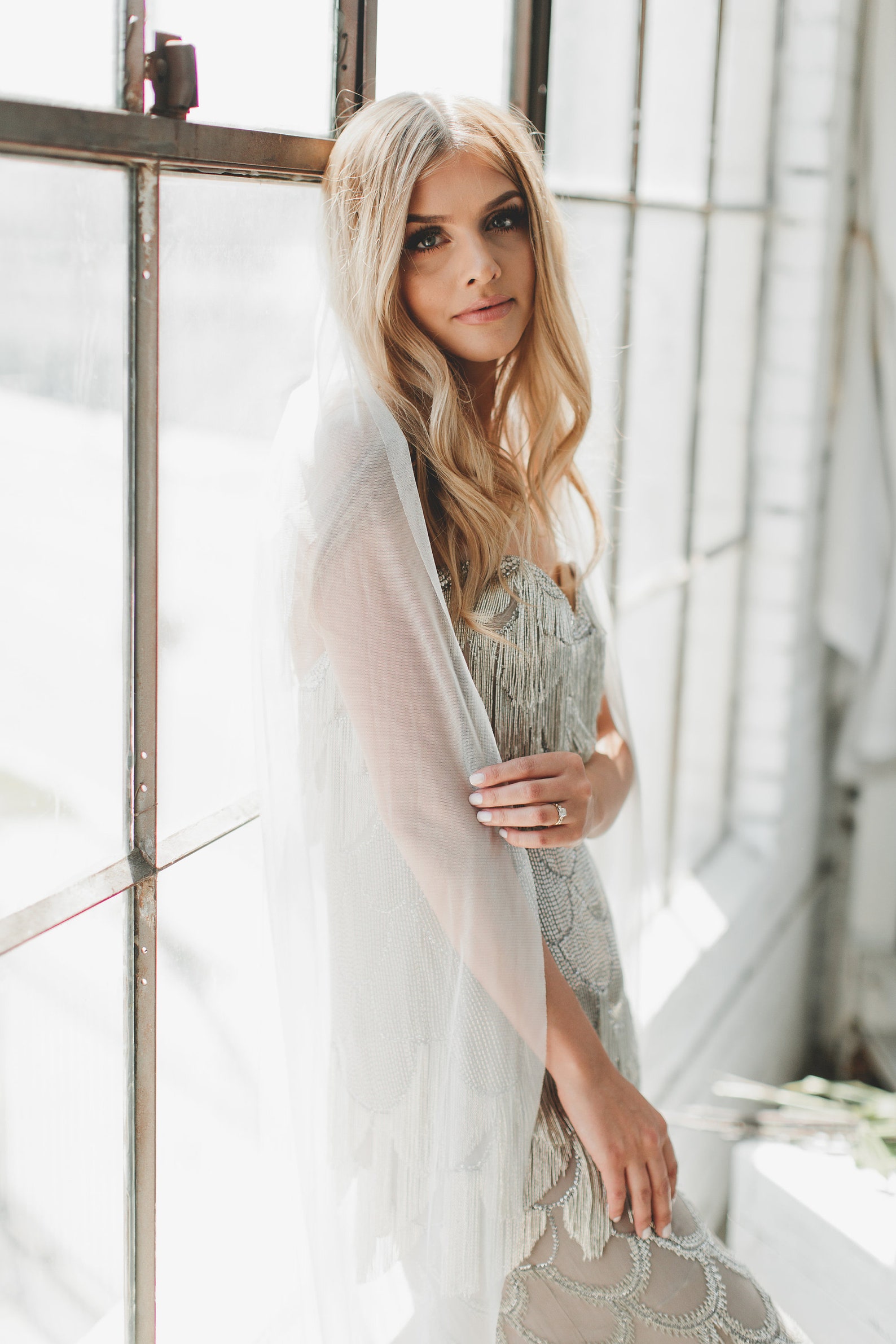 Grey English Net Veil-soft Wedding Veil-simple Veil-boho Wedding Veil ...