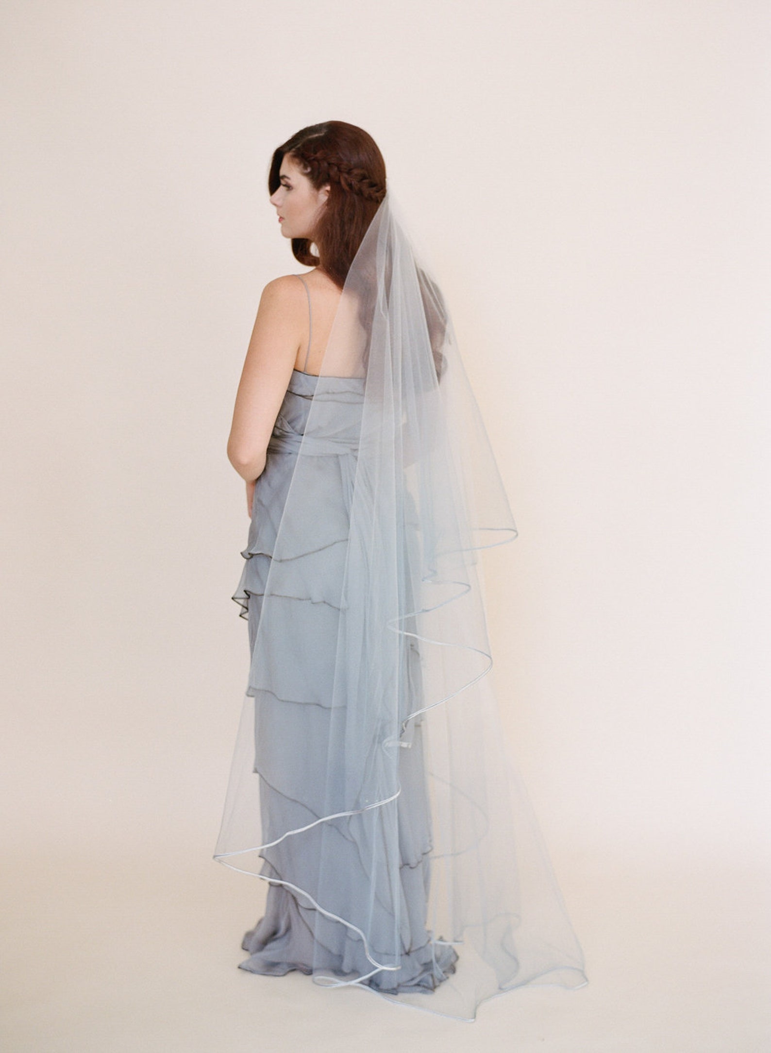 Blue Ombre Veil-custom Veil by Veiled Beauty-soutache | Etsy