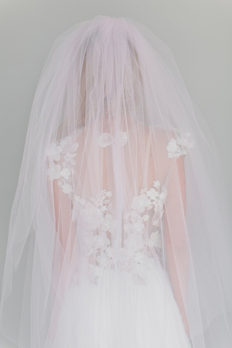 Blush Veil Chapel Veil Cathedral Veil Simple Wedding Veil | Etsy