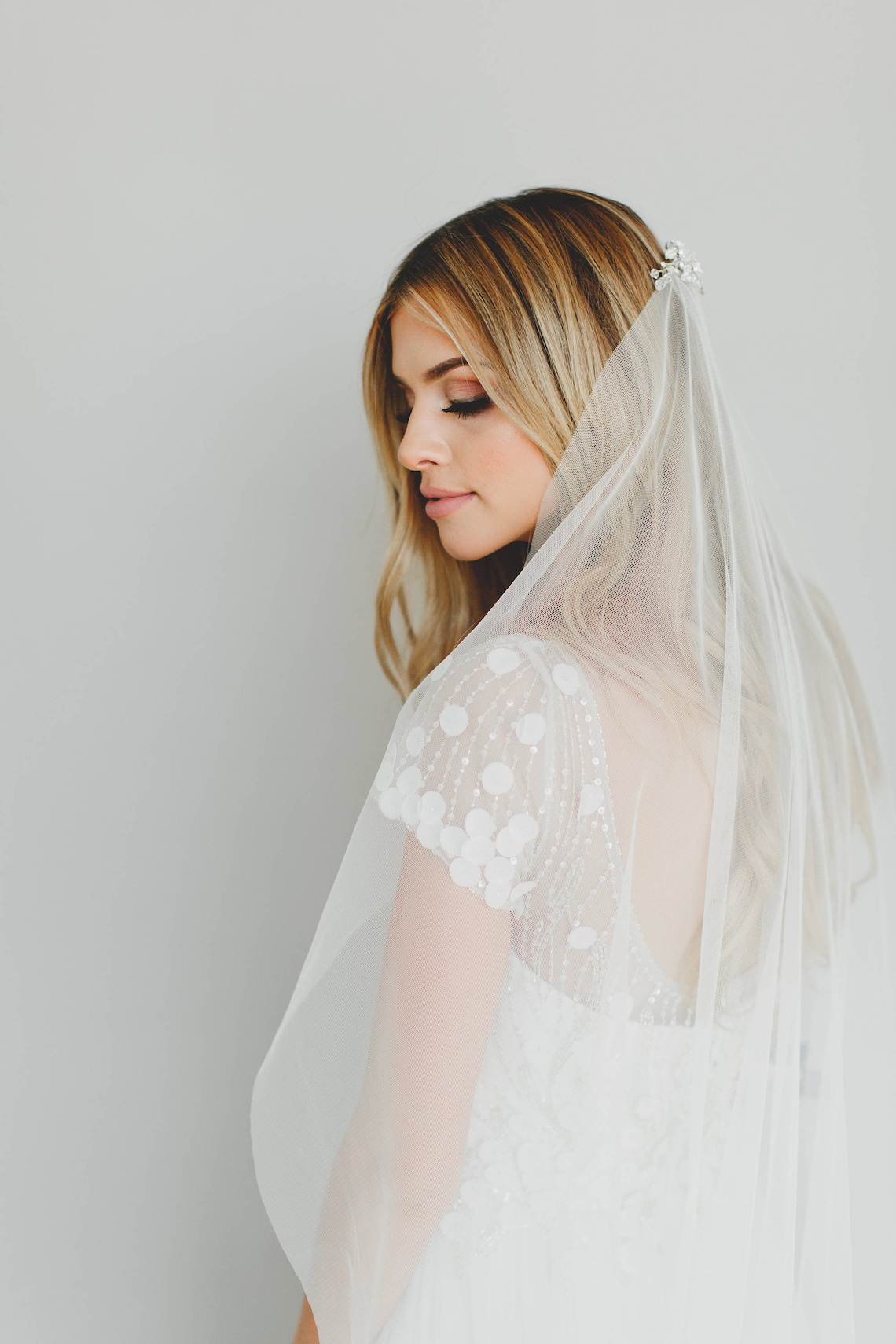 Drapey Wedding Veil Simple Wedding Veil English Net Veil | Etsy