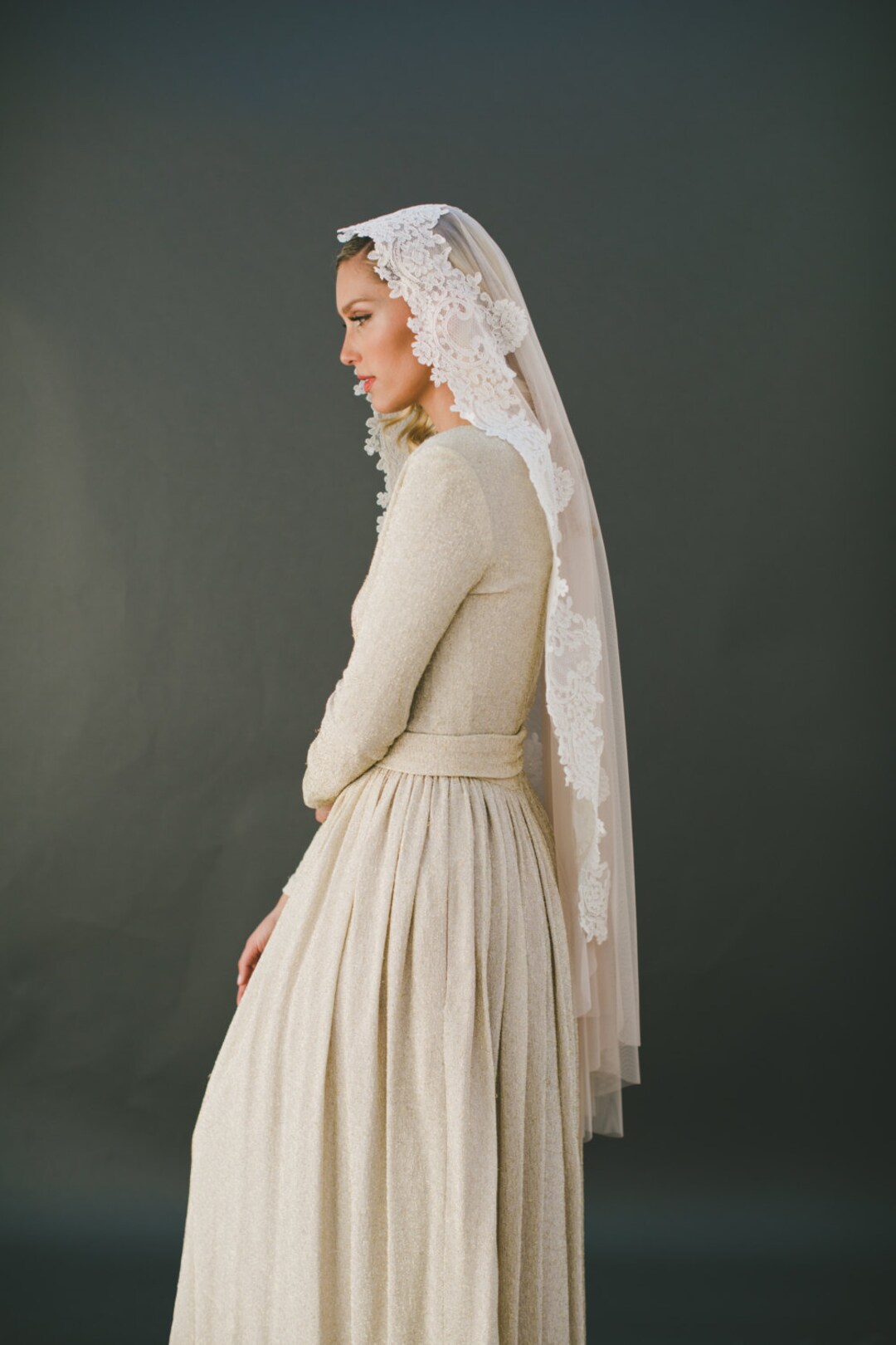 Mantilla Veil-english Net Veil Custom Veil by Veiled Beauty Soft ...