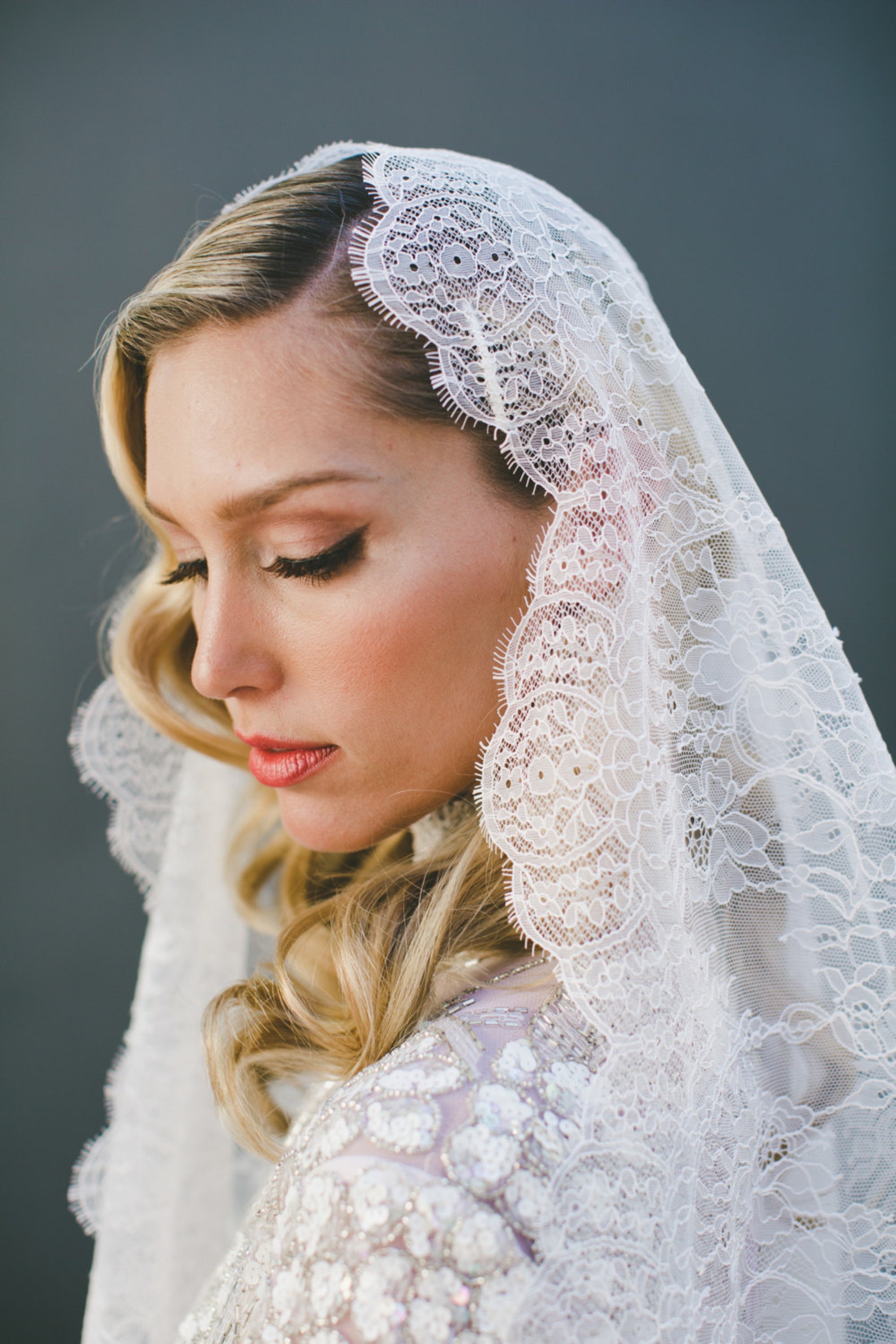 Mantilla-custom Veil by Veiled Beauty|mantilla Lace-soutache Cord-soft ...