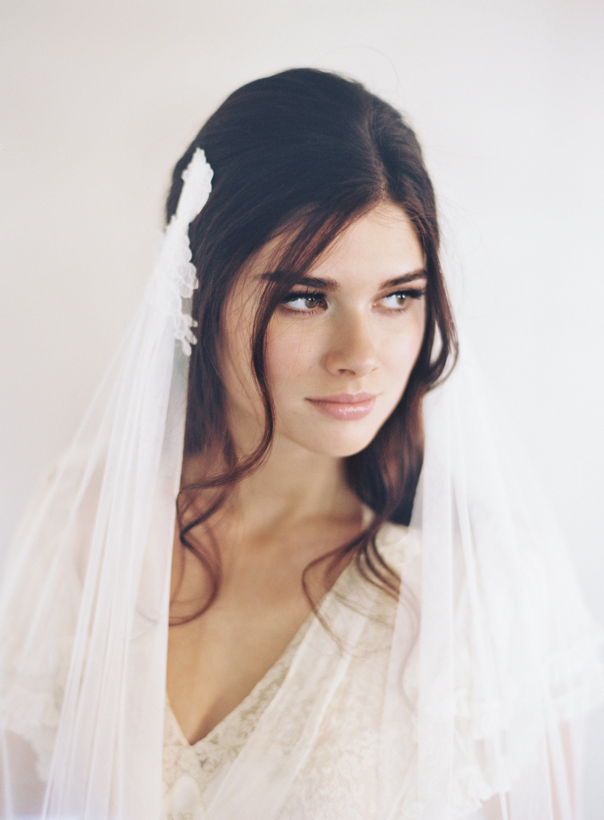 Drape Veil Swoop Veil Chantilly Lace Veil English Net Veil | Etsy