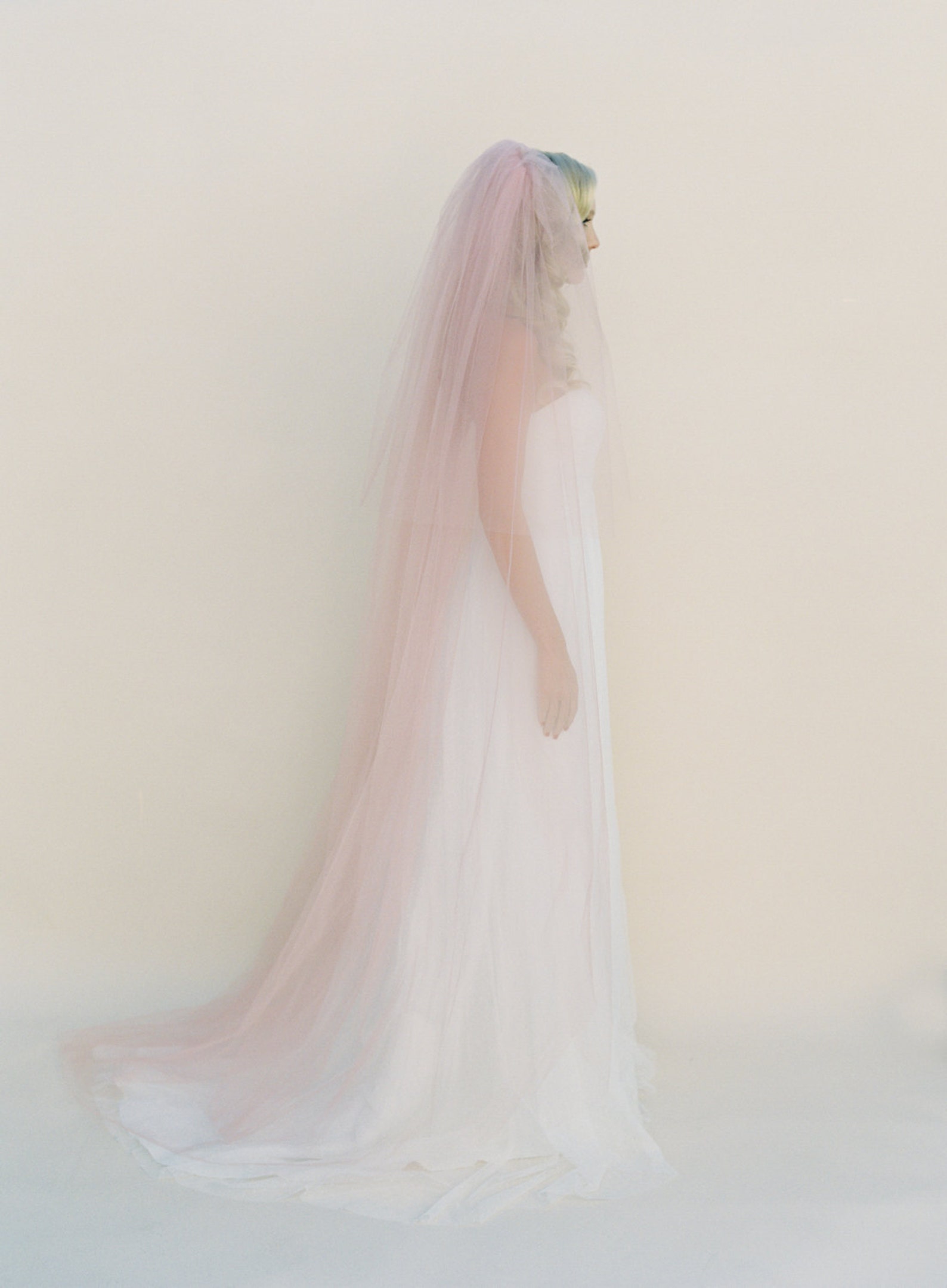 Blush Veil-little Something-simple Wedding Veil-ivory Simple | Etsy