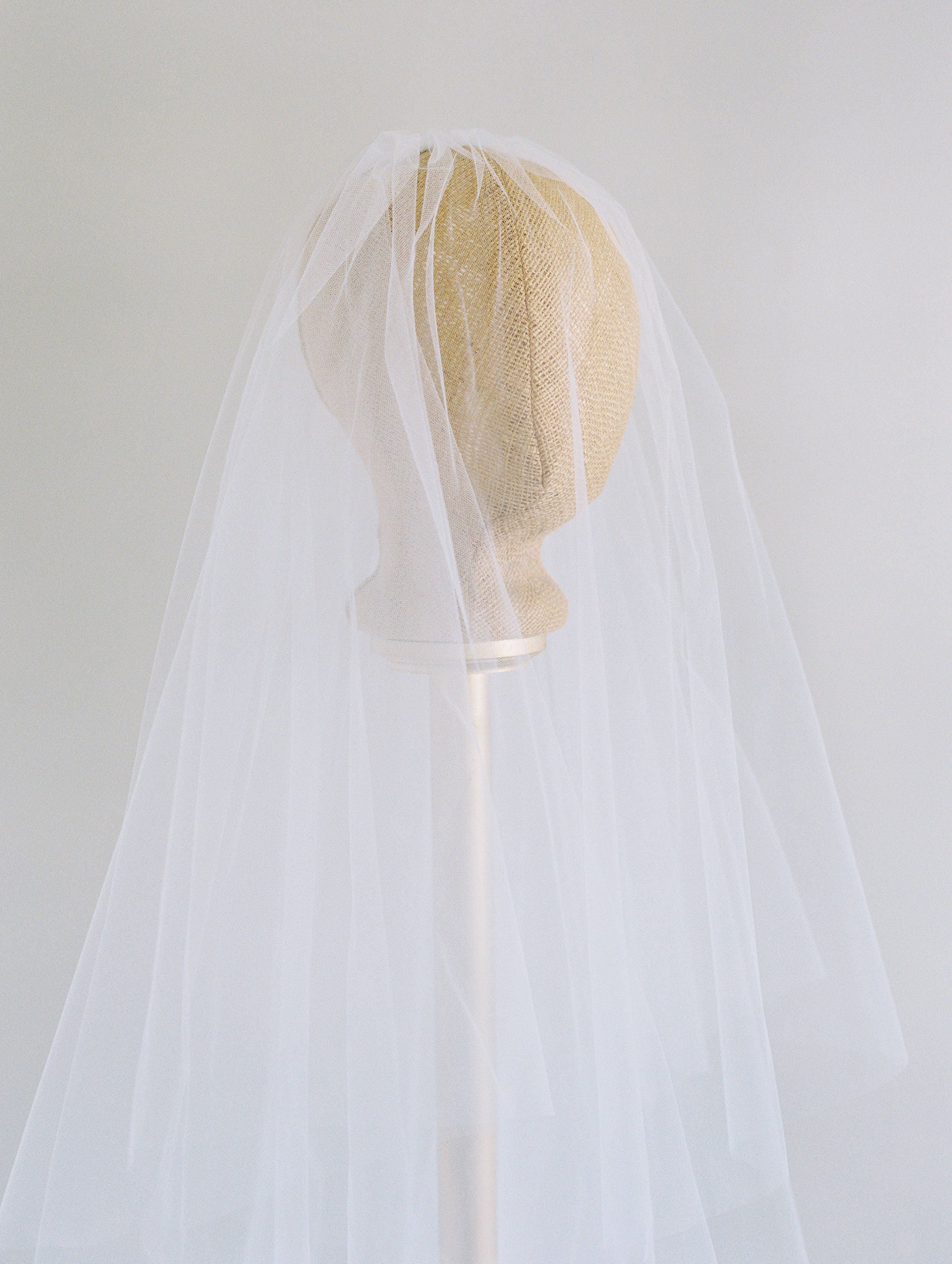 Little Something-Simple Wedding Veil-Chapel Length Veil-Ivory | Etsy