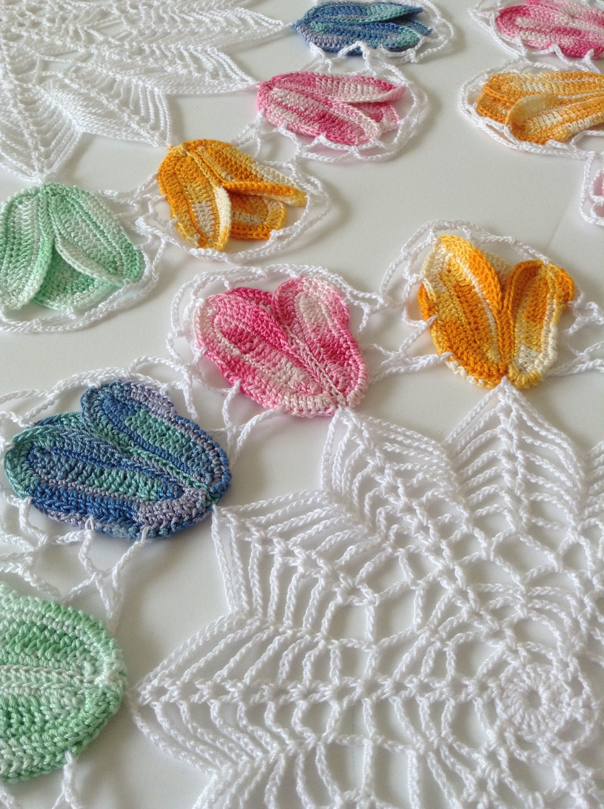Vintage Variegated Tulip Doilies Crochet Pattern PDF Download,floral ...