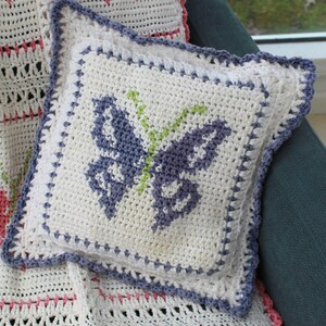 Crochet Butterfly Afghan Pillow,butterfly Crochet Blanket Pattern ...