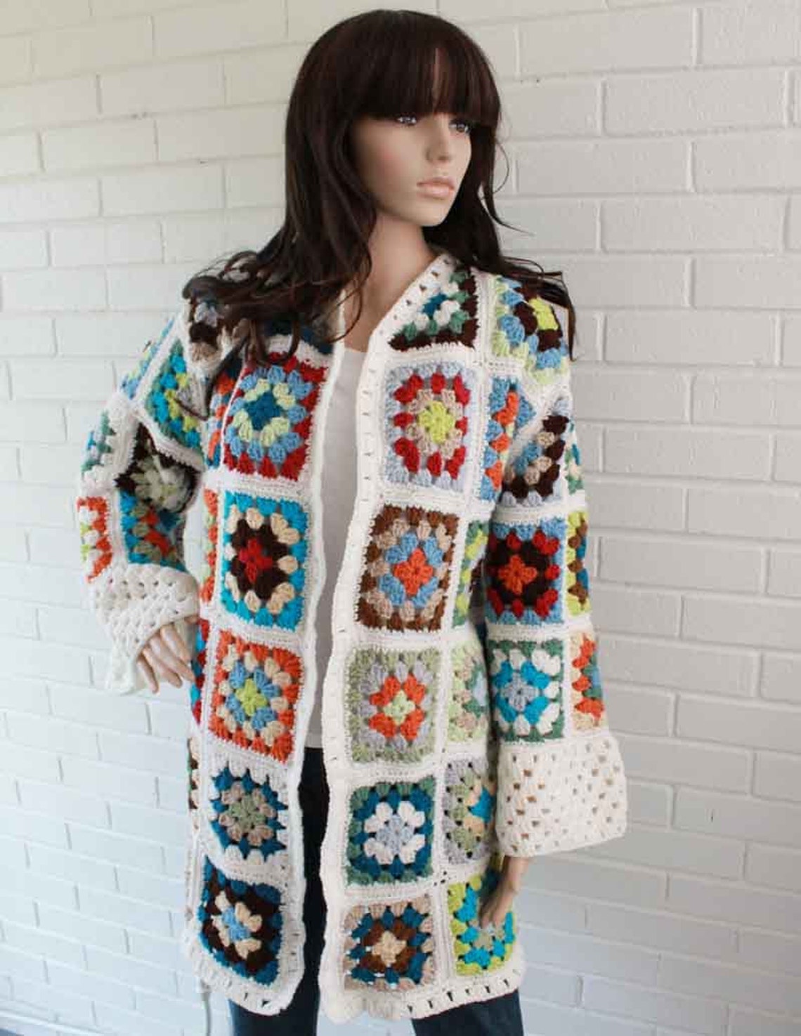 Granny Square Coat Crochet Pattern (PDF Download) - Etsy