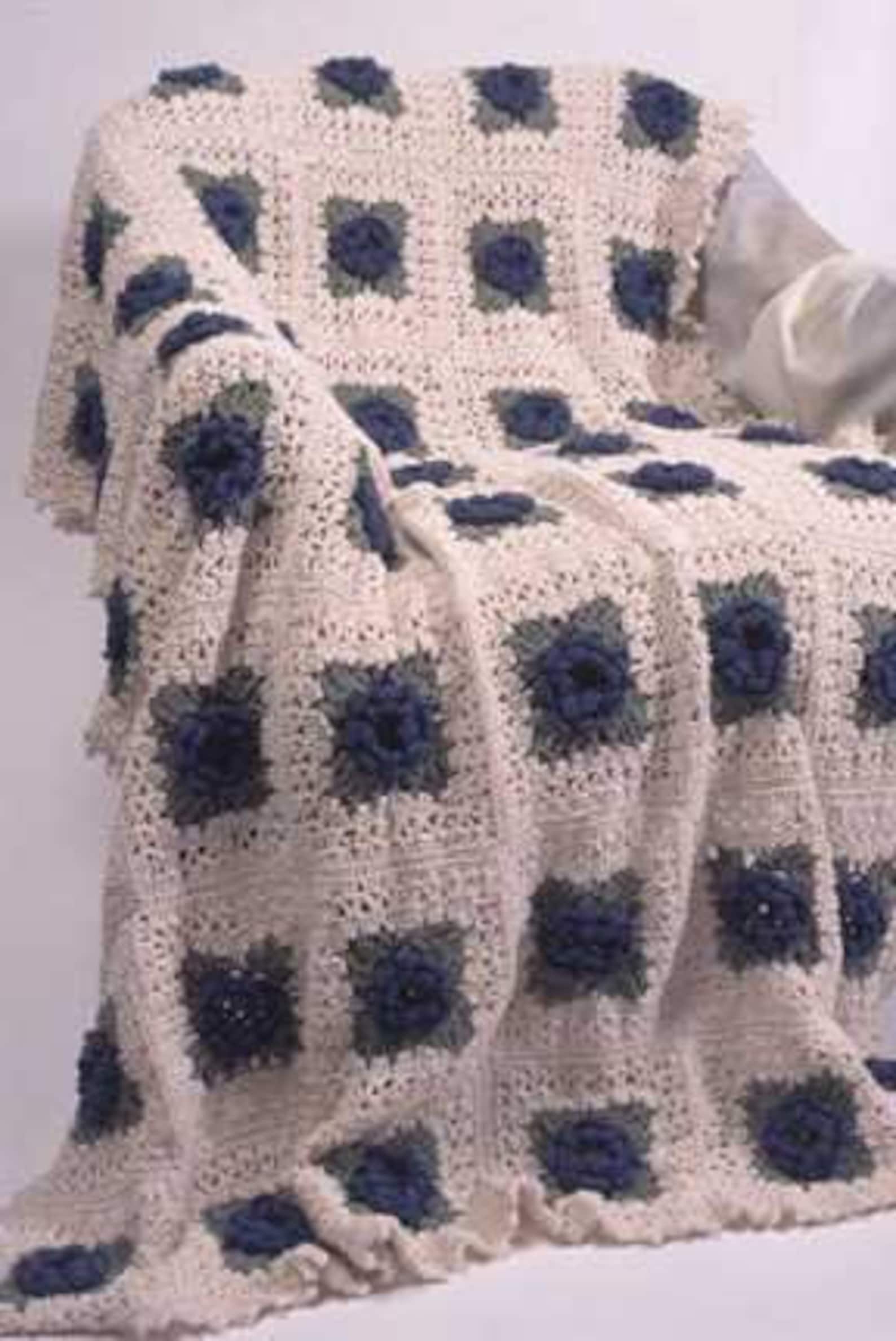 Country Rose Afghan Crochet Pattern PDF Download,field of Flowers ...