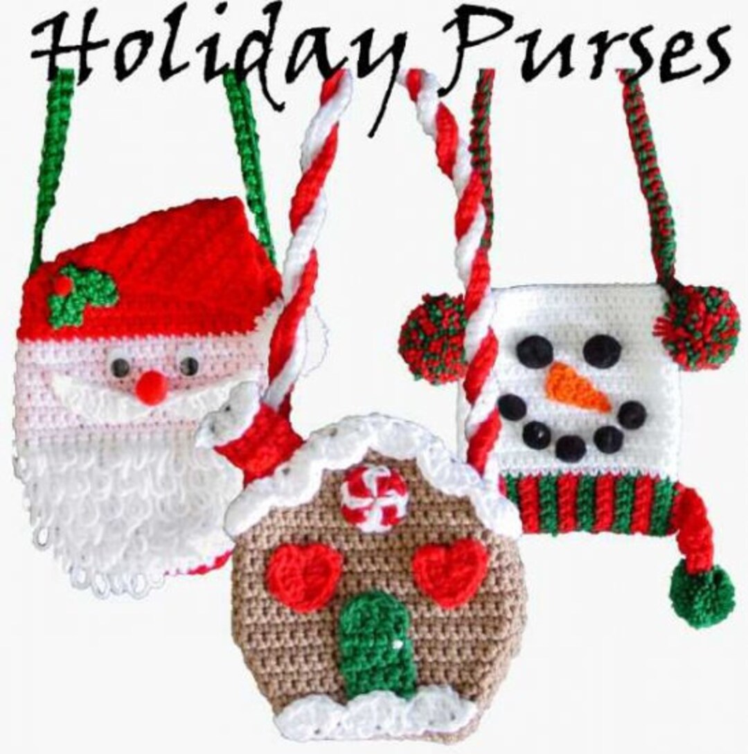 Holiday Purse Set 1 Crochet Pattern PDF Download,santa Purse,snowman ...