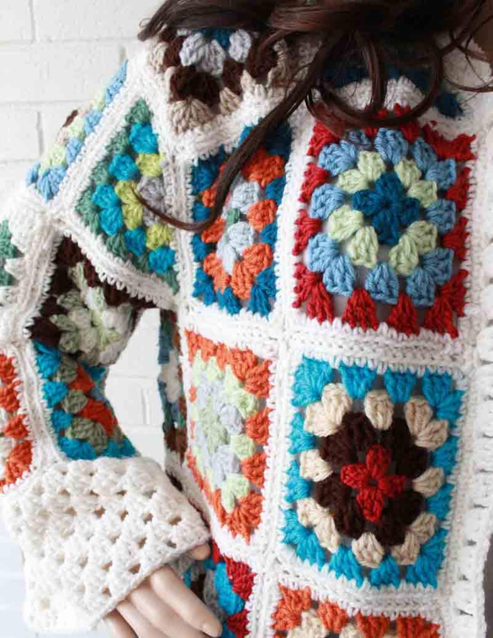 Granny Square Coat Crochet Pattern (PDF Download) - Etsy