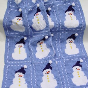 Snowman Afghan Pillow Crochet Pattern PDF Download,snowman Afghan ...